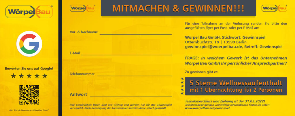 Damals War's Gewinnspiel Formular